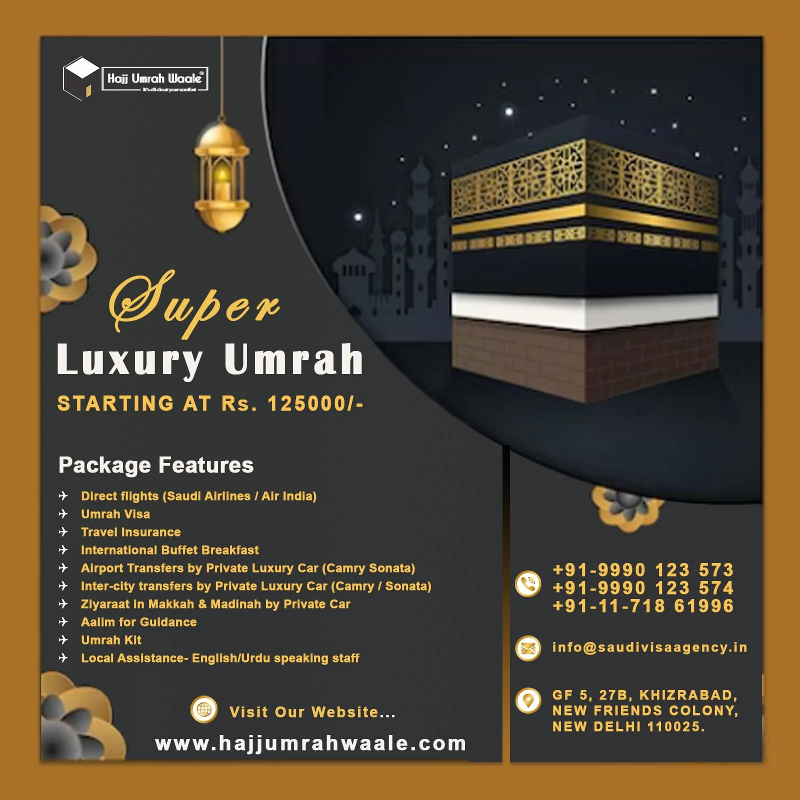 Super Luxury Low Cost & cheapest Umrah package from Delhi, india